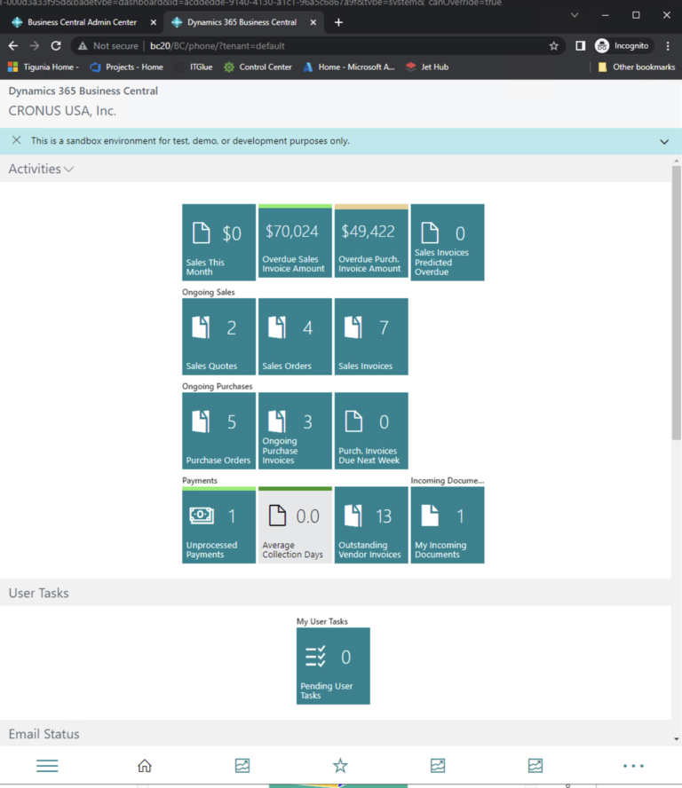 View the Microsoft Dynamics 365 Business Central Tablet or Phone Client ...