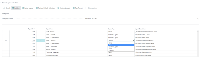Dynamics 365 Business Central: Setting the Report Layout for a Report ...
