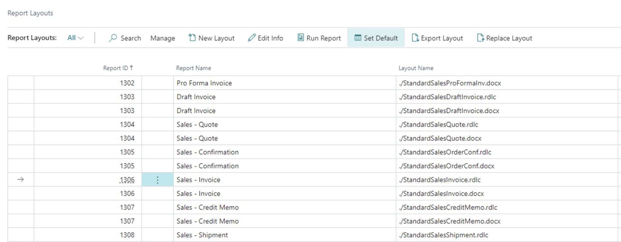 Dynamics 365 Business Central: Setting the Report Layout for a Report ...
