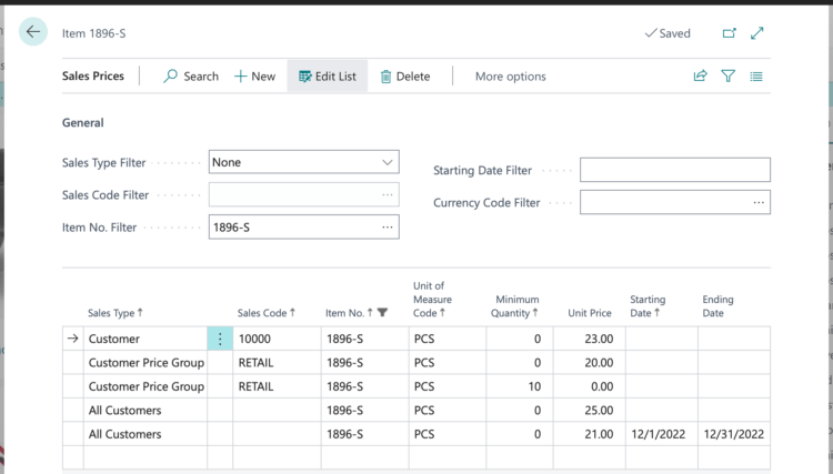 Dynamics 365 Business Central – Manage Sales Prices – DvlprLife.com